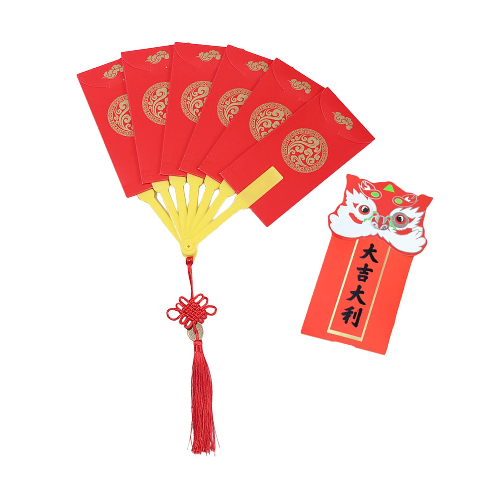 HOMYL Chinese New Year Red Envelopes Fan Shaped Red Envelope Lucky ...