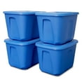 HOMZ 10 Gallon Heavy Duty Plastic Storage Container, Capri Blue ...