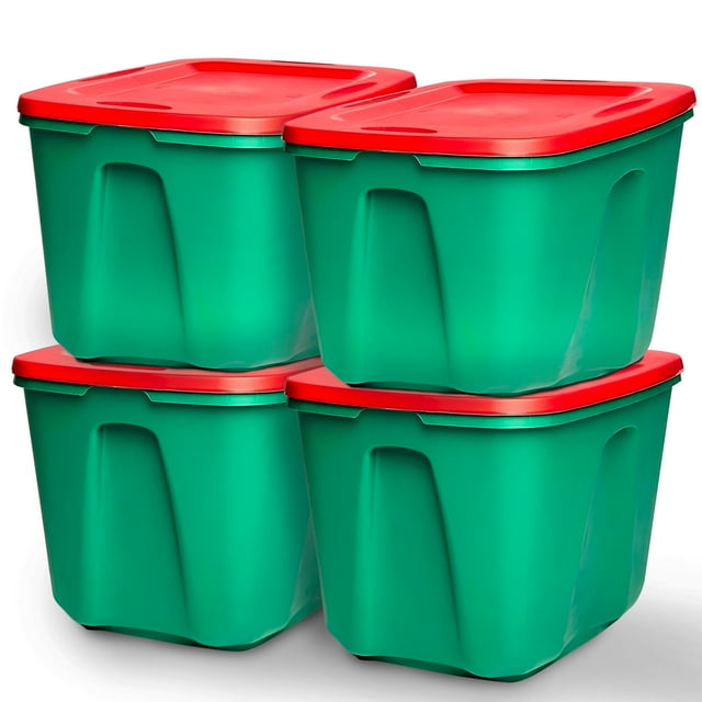 HOMZ 18 Gallon Heavy Duty Plastic Storage Tote Bins with Lids, Large ...