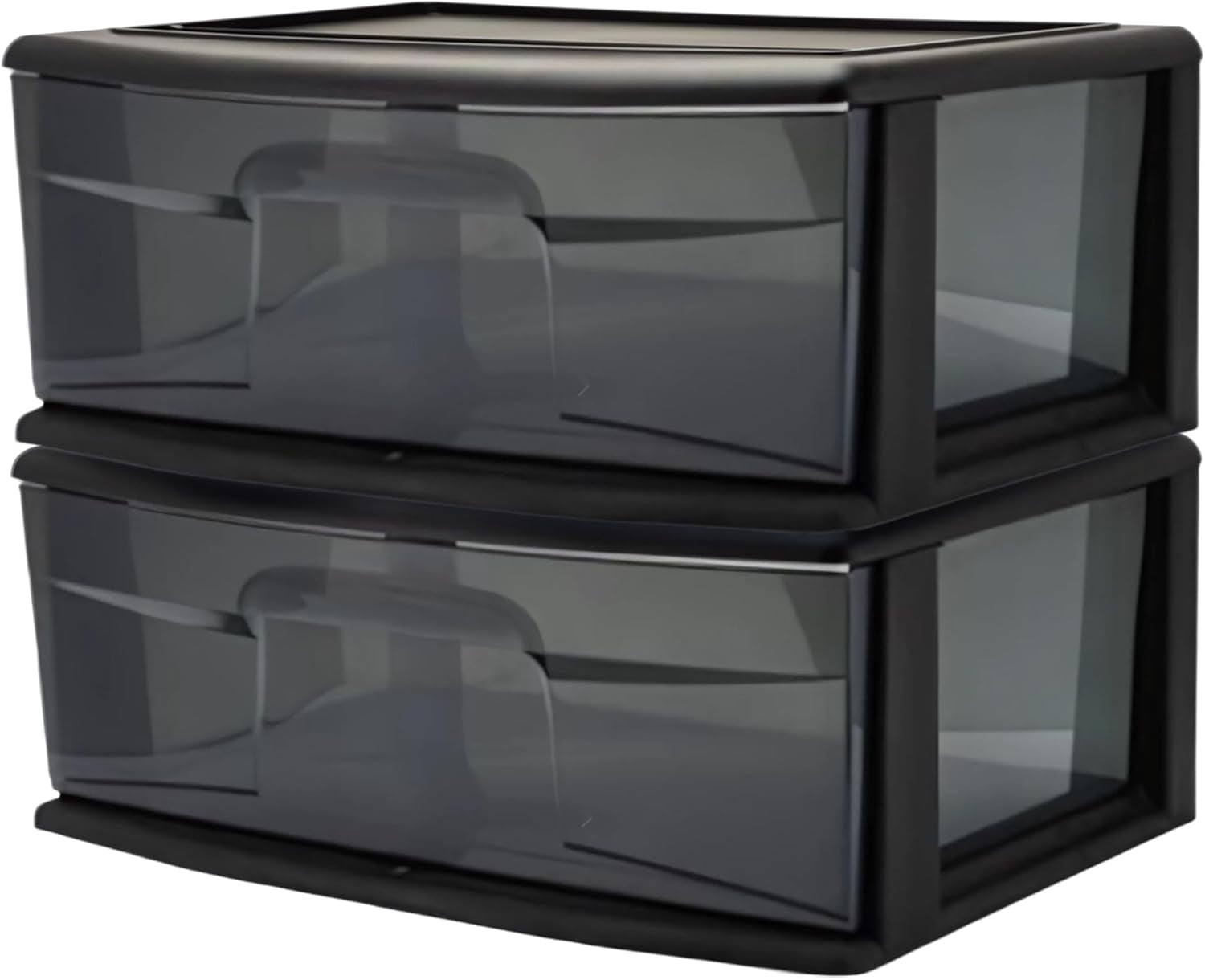 HOMZ 2-Pack 1-Drawer Storage Cart, Plastic Container with Smoke Tint ...