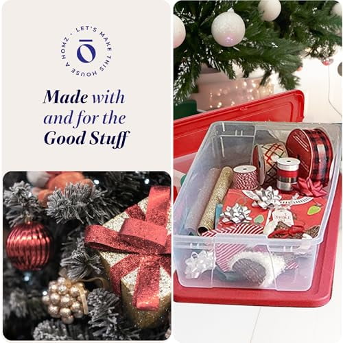 HOMZ 2-Pack Seasonal Holiday, Clear Plastic Storage Organizer Bins, 41 ...