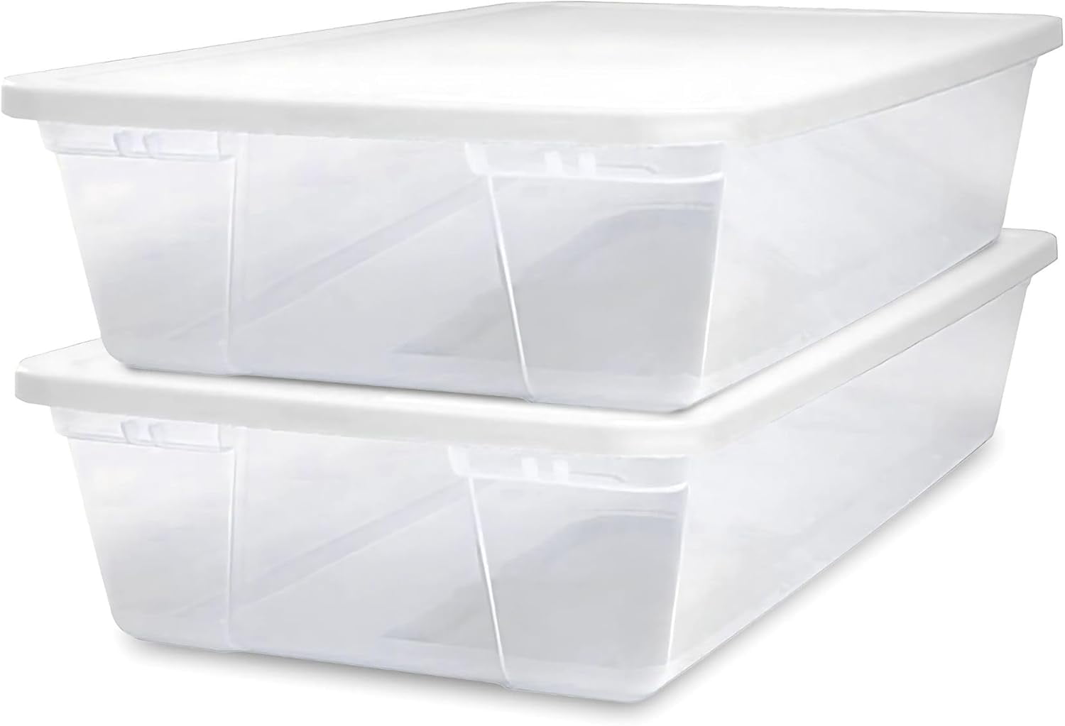 HOMZ 2-Pack Snaplock, Large Clear Plastic Storage Bins with Lids, 41 ...