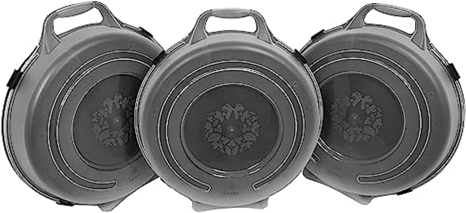 HOMZ 3-Pack Seasonal Holiday, Decorative Wreath Storage Organizer, 24 ...