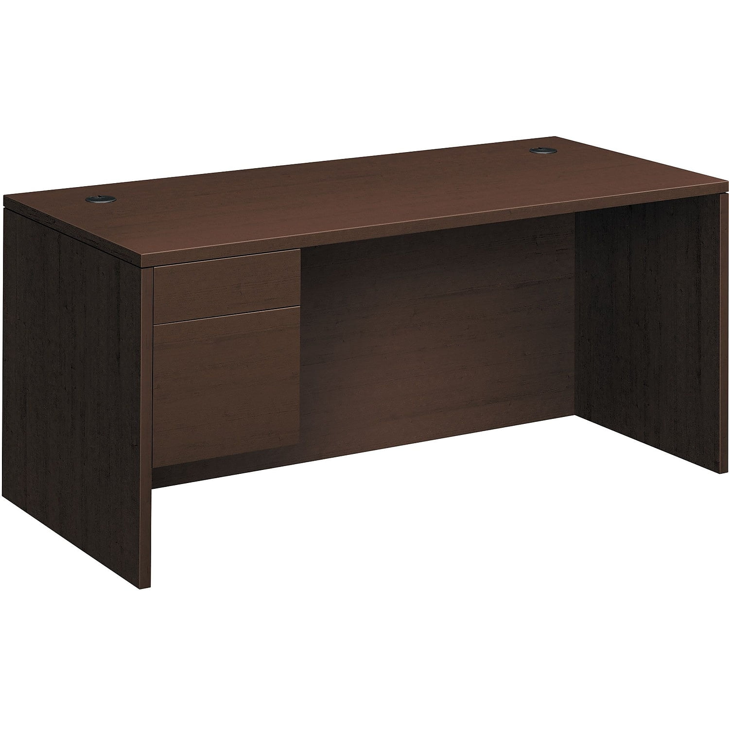 HON 10500 Series Left Pedestal Desk 1 Box/1 File Drawer 66"W Mocha ...