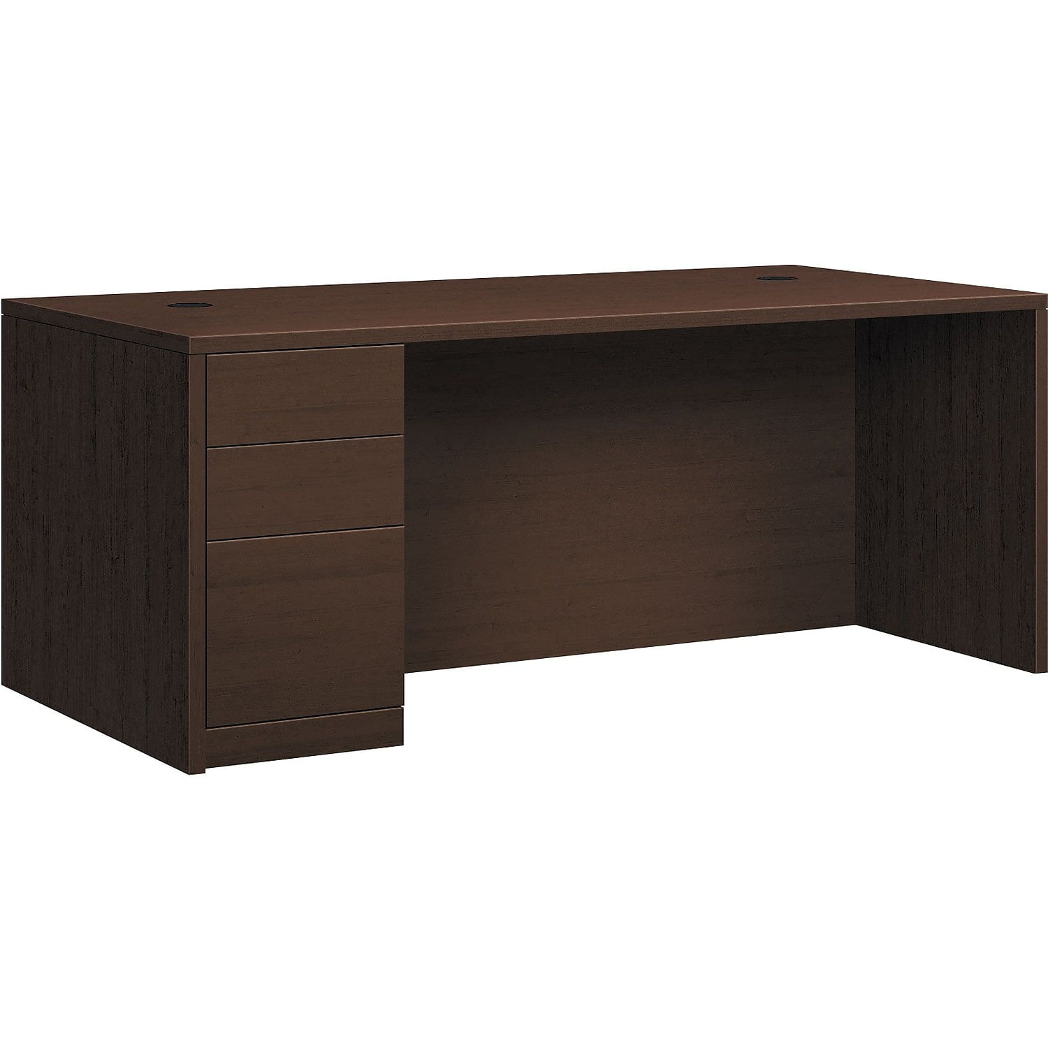 HON 10500 Series Left Pedestal Desk 2 Box/1 File Drawer 72"W Mocha ...