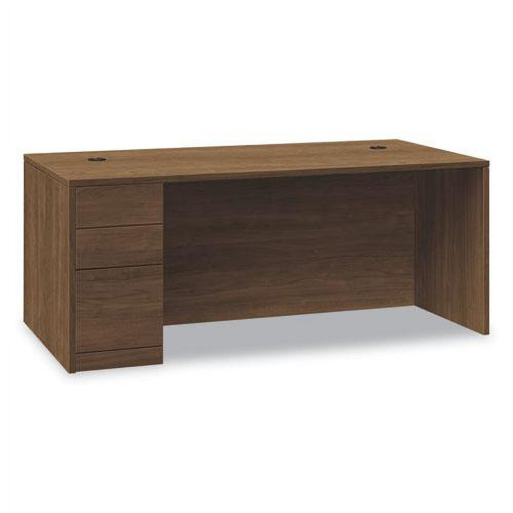 HON 10500 Series Single Pedestal Desk, Left Pedestal: Box/Box/File, 66 ...