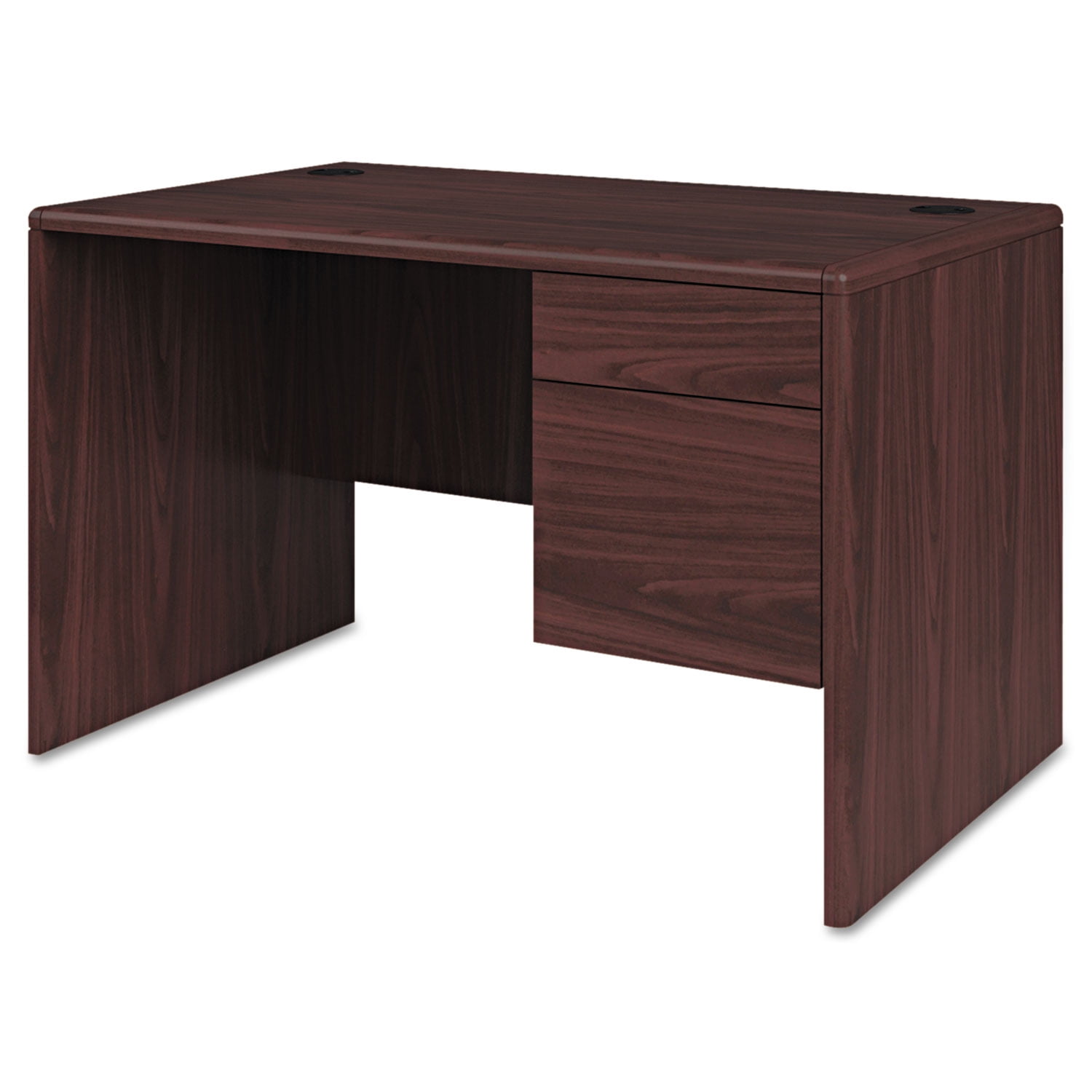 HON 10700 Series Single Pedestal Desk with Three-Quarter Height Right ...