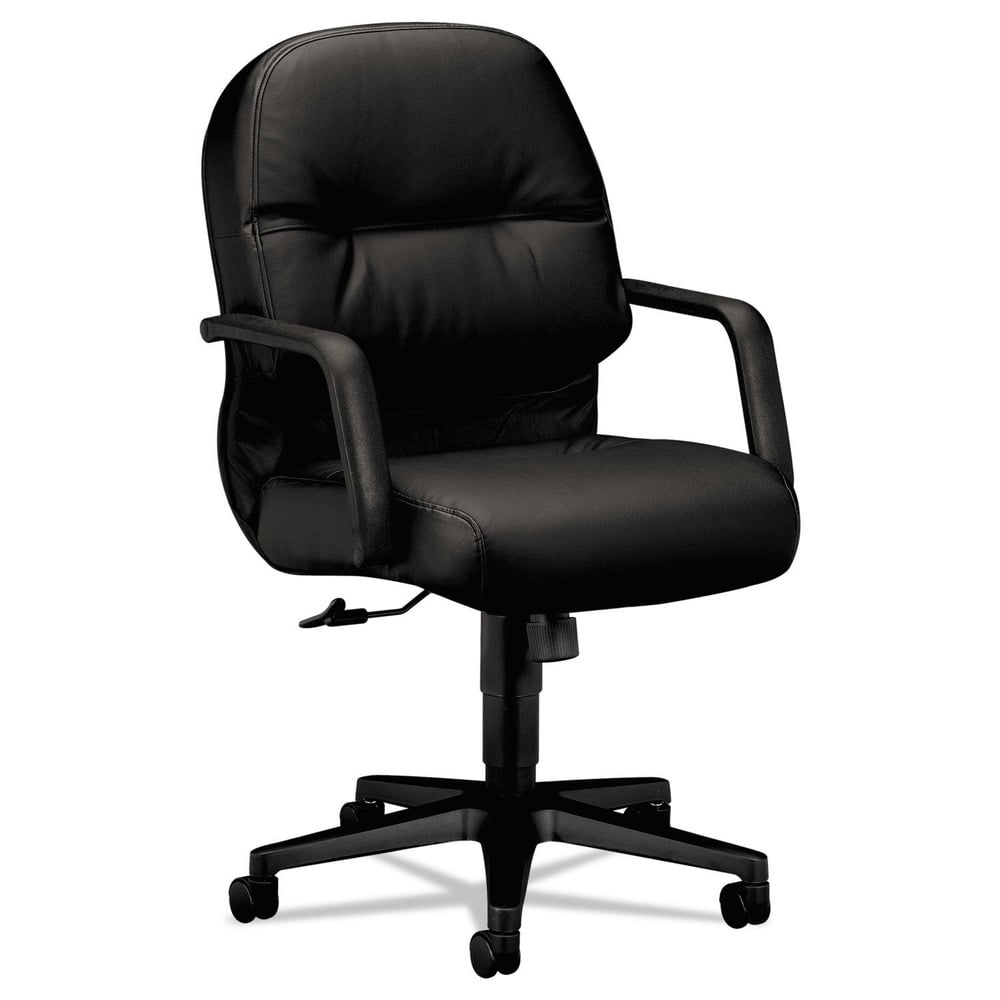 HON Leather 2090 Pillow-Soft Series, Managerial Mid-Back Swivel/Tilt ...