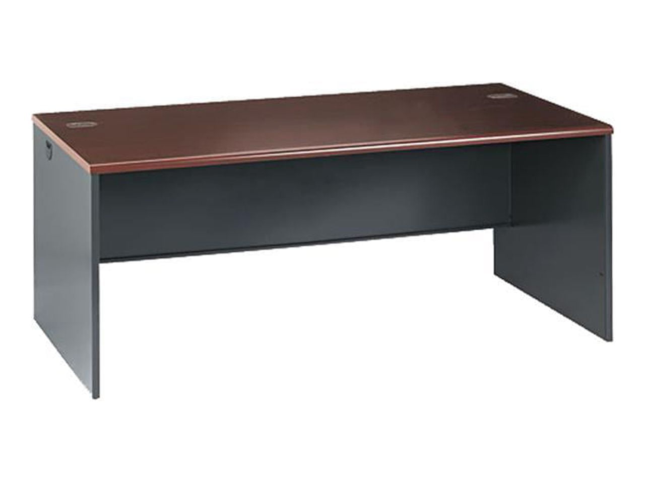 HON 38000 Series Desk Shell, 72w x 36d x 29-1/2h, Mahogany/Charcoal ...
