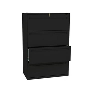HON 5 Drawers Lateral Lockable Filing Cabinet, Black - Walmart.com