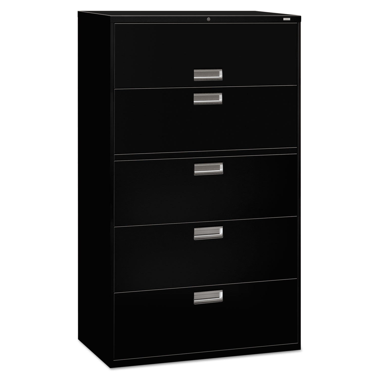HON 5 Drawers Lateral Lockable Filing Cabinet, Black - Walmart.com