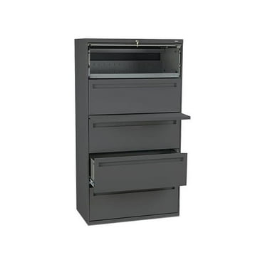 HON 5 Drawers Lateral Lockable Filing Cabinet, Black - Walmart.com