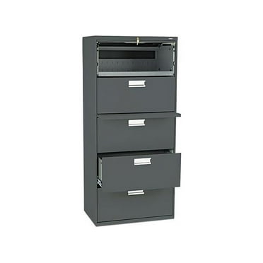 HON 5 Drawers Lateral Lockable Filing Cabinet, Black - Walmart.com