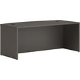 HON 72 in. Rectangle Bow Shell Desk, Slate Teak - Walmart.com