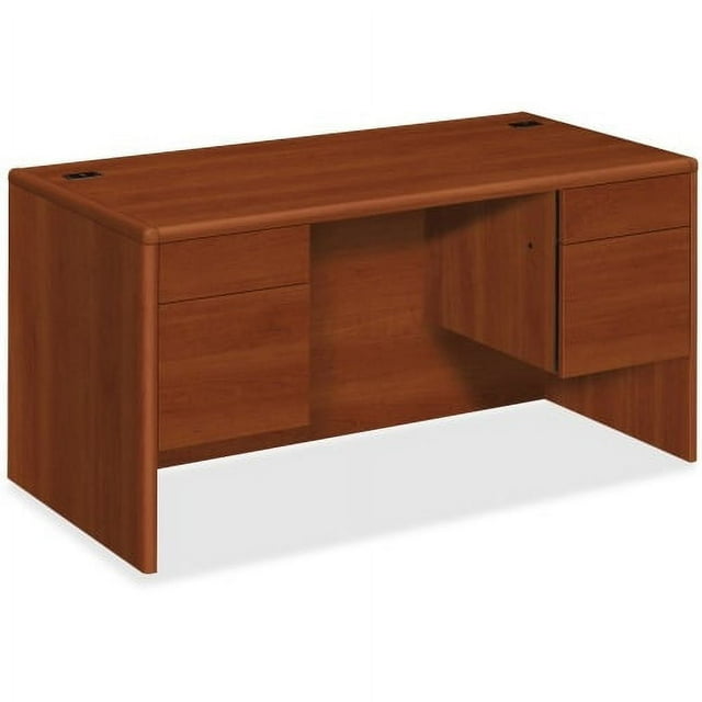 HON 10700 Series Double Pedestal Desk for Home Office, Cognac Finish, 1 ...