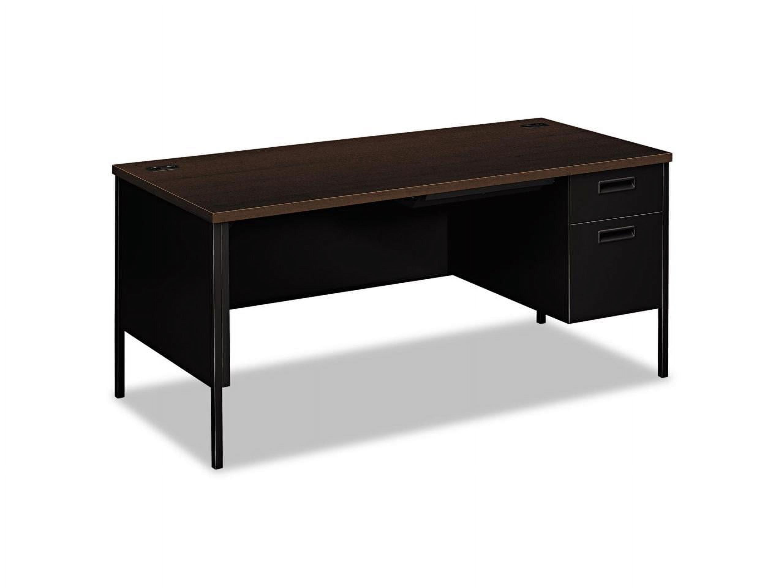 HON Metro Classic Right Pedestal Desk, 66w x 30d, Mocha/Black - Walmart.com