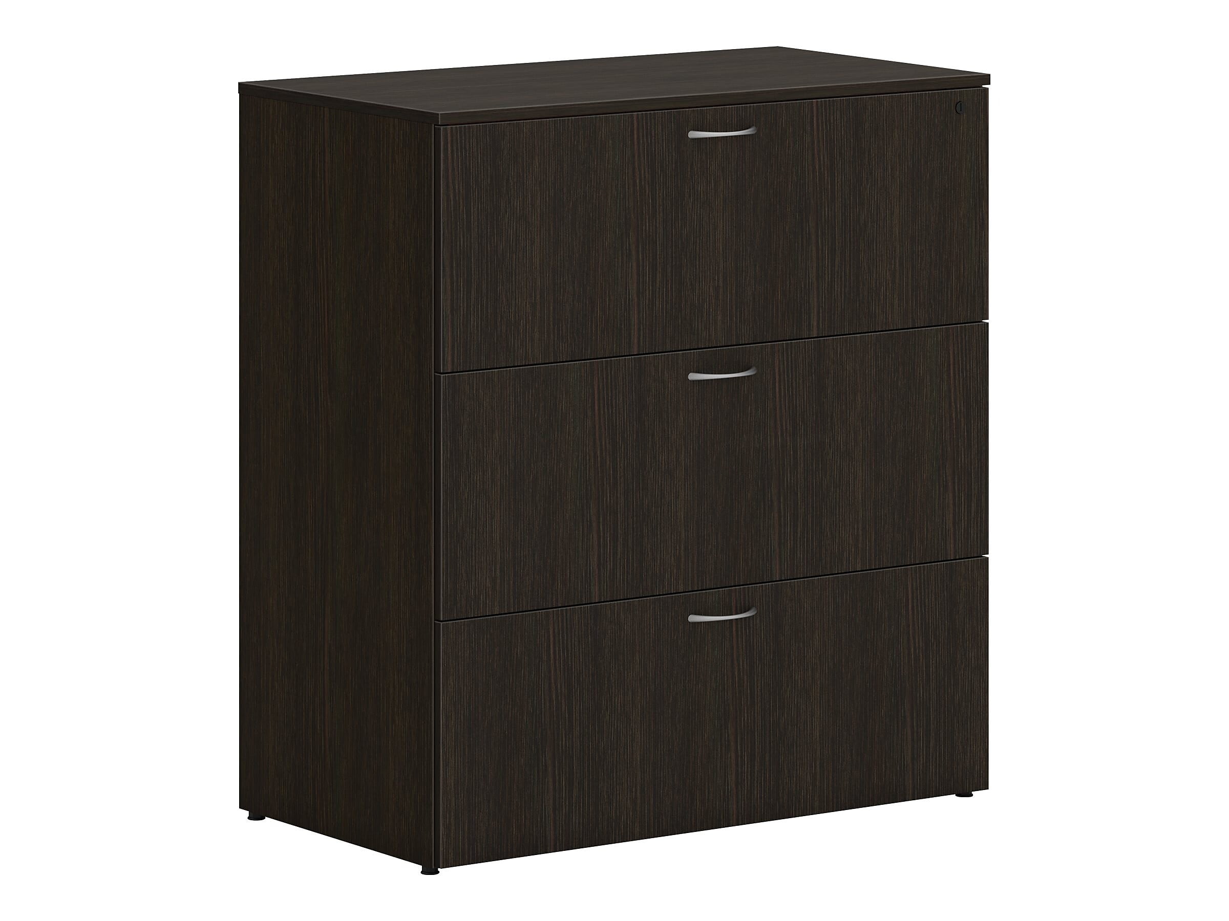 HON Mod 3-Drawer Lateral File Cabinet Locking Letter/Legal Java Oak36 ...