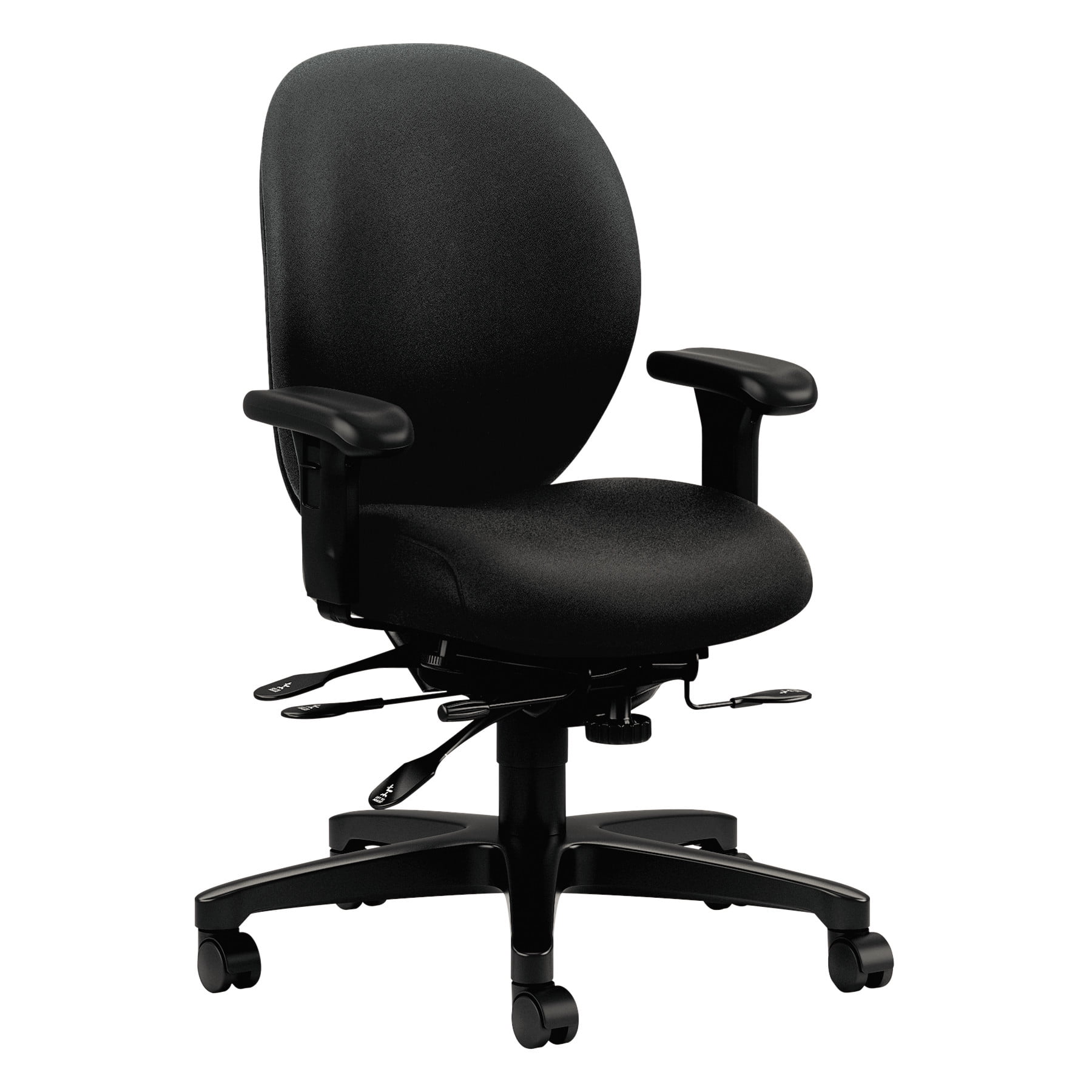 HON Unanimous Series High-Performance Mid-Back Task Chair, Black Fabric ...