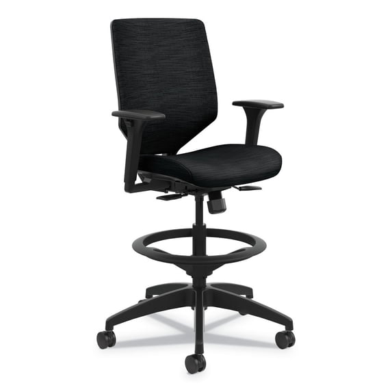 HON HONSVSU1ACLC10T Solve Series Upholstered Back Task Stool Supports ...