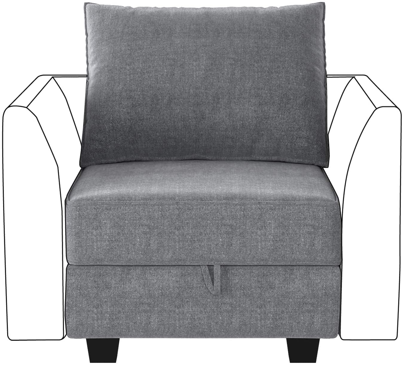 Free Shipping! HONBAY Armless Chair Module for Small Space Living Room ...