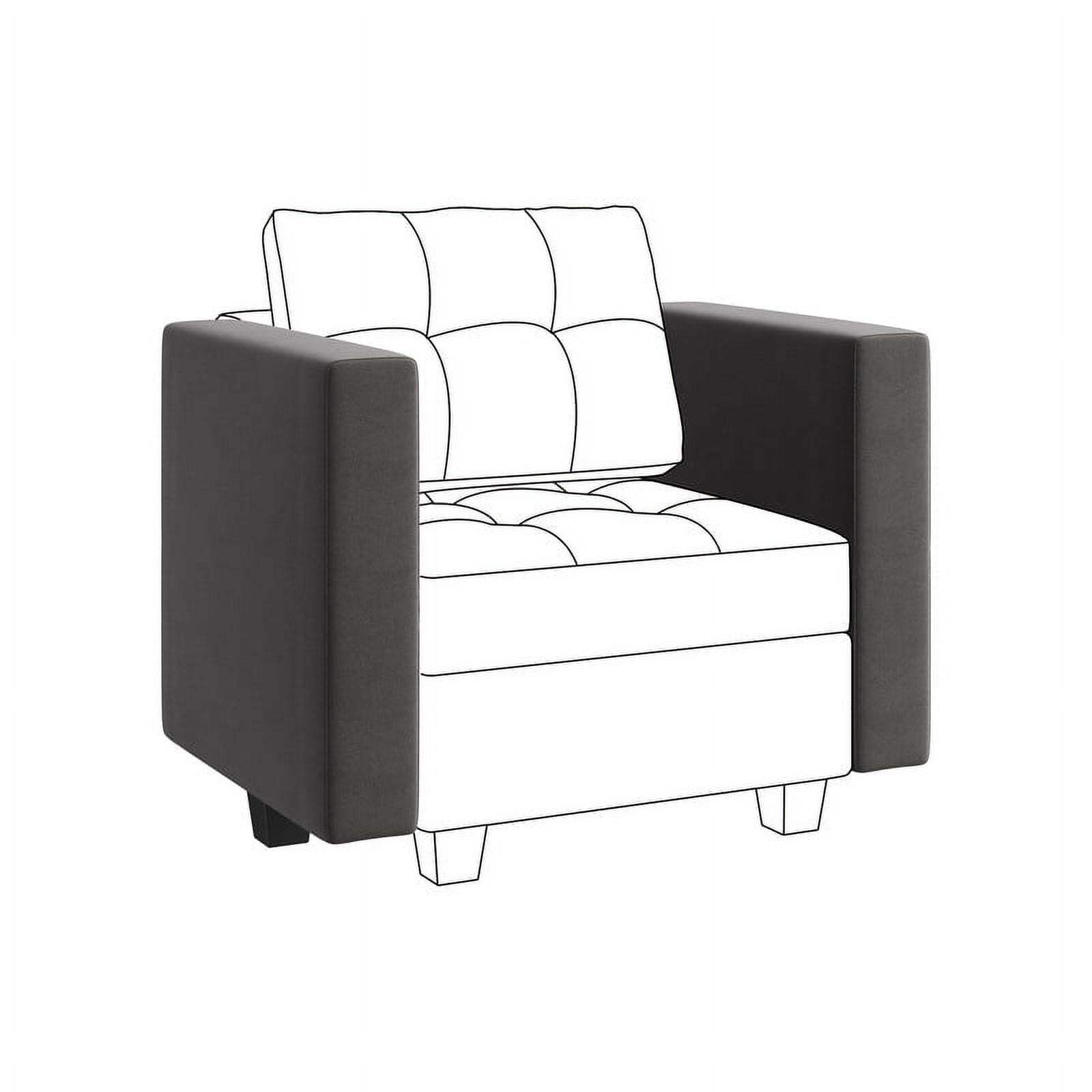 HONBAY Armrest Backrest Module for Velvet Modular Sectional Sofa, Pair ...