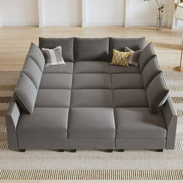 ACME Brighton Contemporary Top Grain Leather Upholstered Sectional Sofa ...