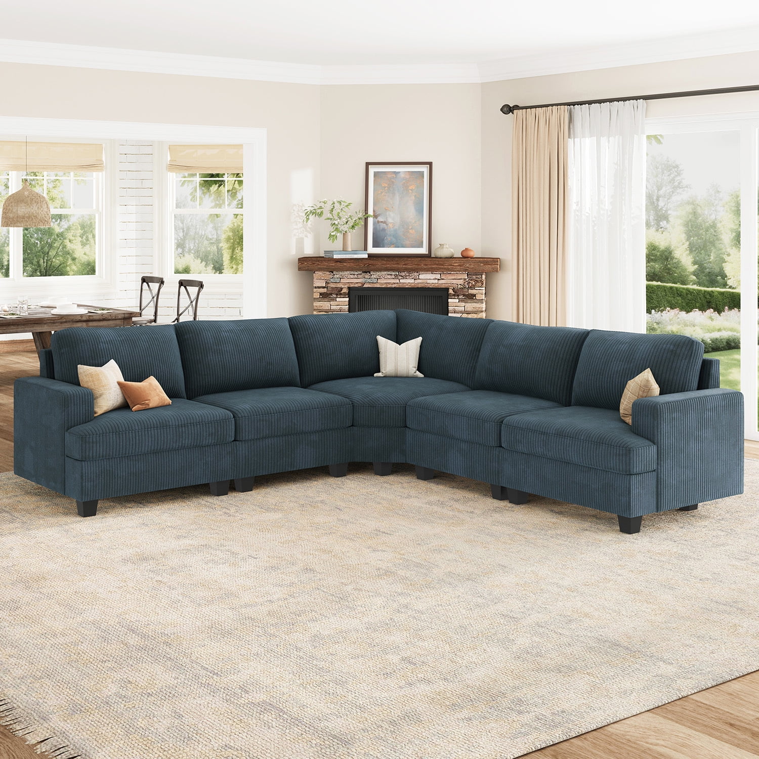 HONBAY Expandable Modular Sectional Sofa, L-Shaped Convertible Sleeper ...