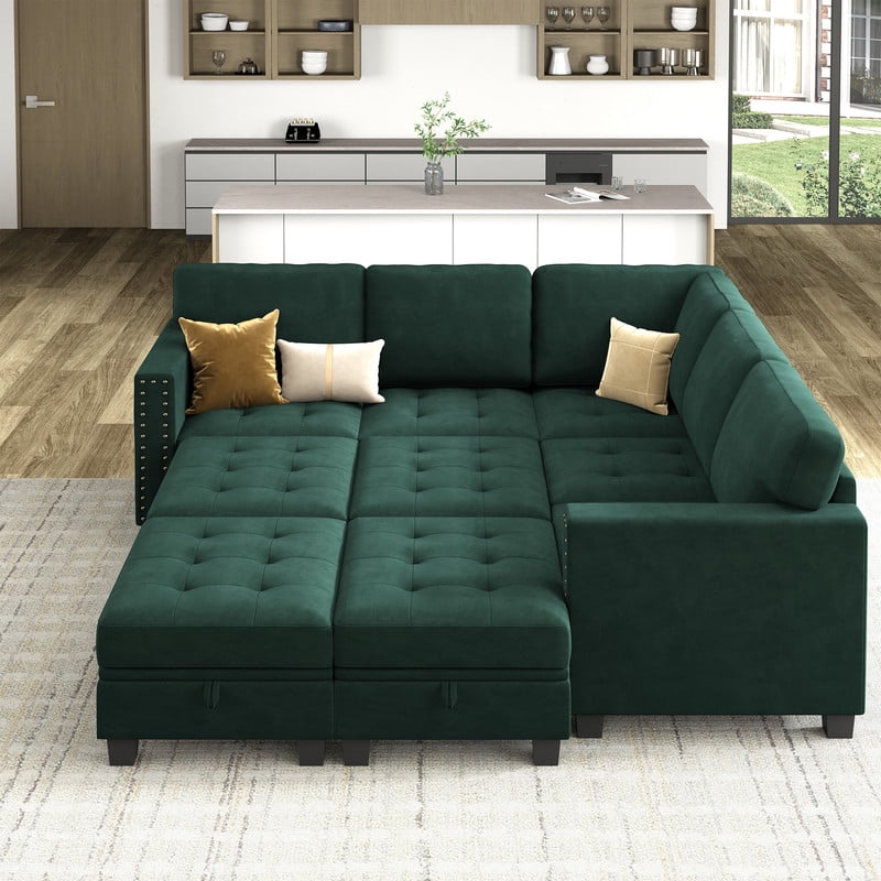 HONBAY Modern Sectional Sofa with Storage Seat Oversized Sofa Sets for ...
