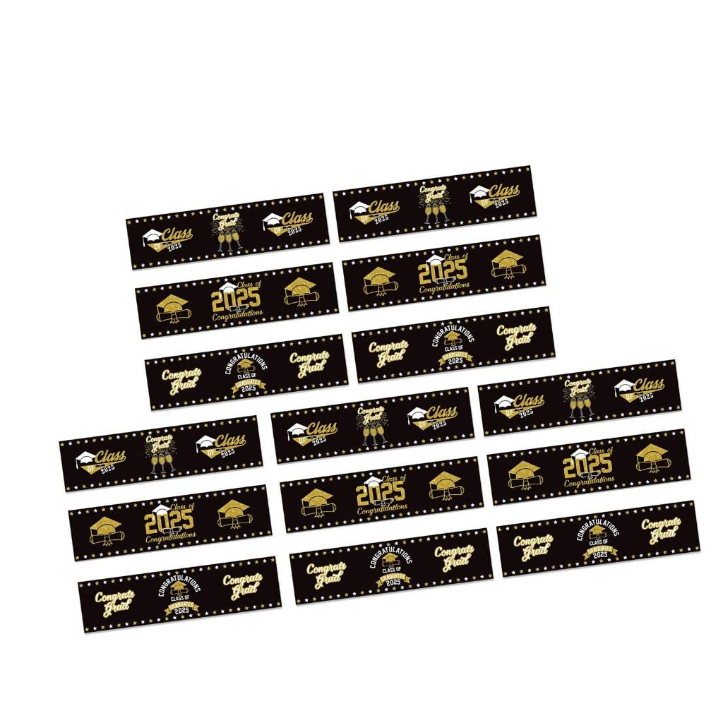 HONCLL 15pcs Unique Graduation Party Adhesive Sticker for Beverage ...