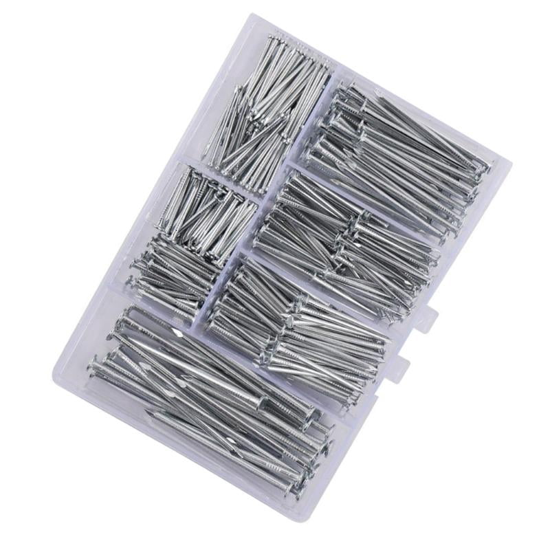 HONCLL 350Pcs 5 Sizes Iron Small Nails Round Head Wall Nails for ...