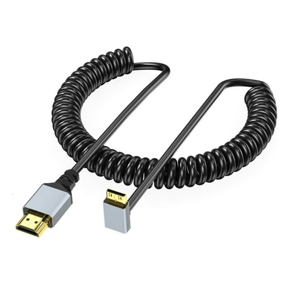 HONCLL 4K60Hz Coiled Video Cable 90Degree Angled Option Spring Cord for ...