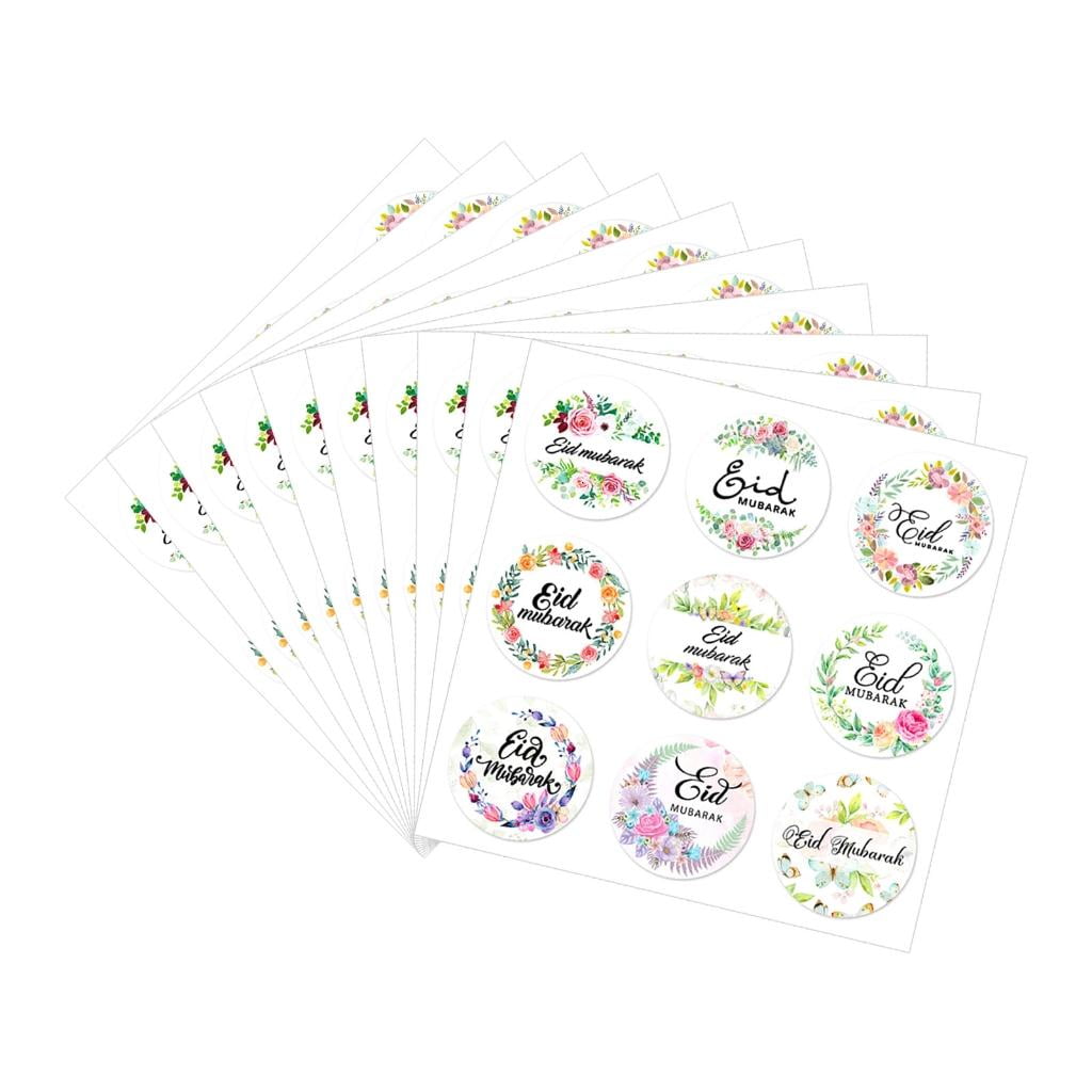 HONCLL 90Pieces Eid Festival Wrapping Sticker 40mm Round Wrapping Label ...