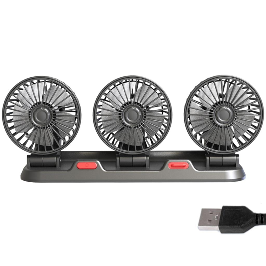 HONCLL Car Fan 360 Degree Adjustable 3 Head Air Fan Automotive Electric ...