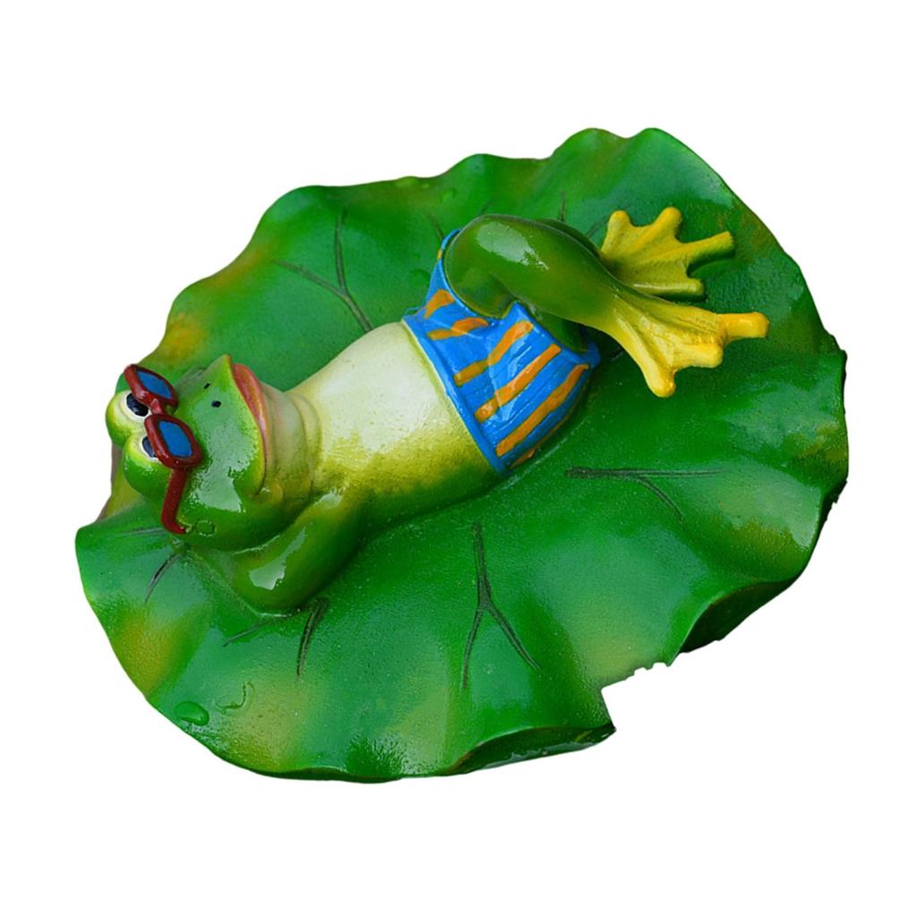 HONCLL Cartoon Floating Leaf Frogs Shape Ornaments Creative Sculpture ...