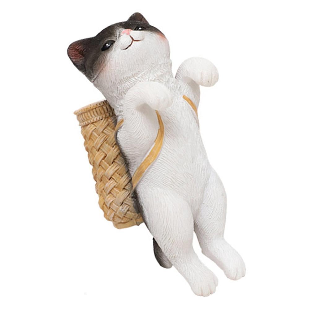 HONCLL Funny Cats with Basket Statue Pots Hanger Planter Hook for ...