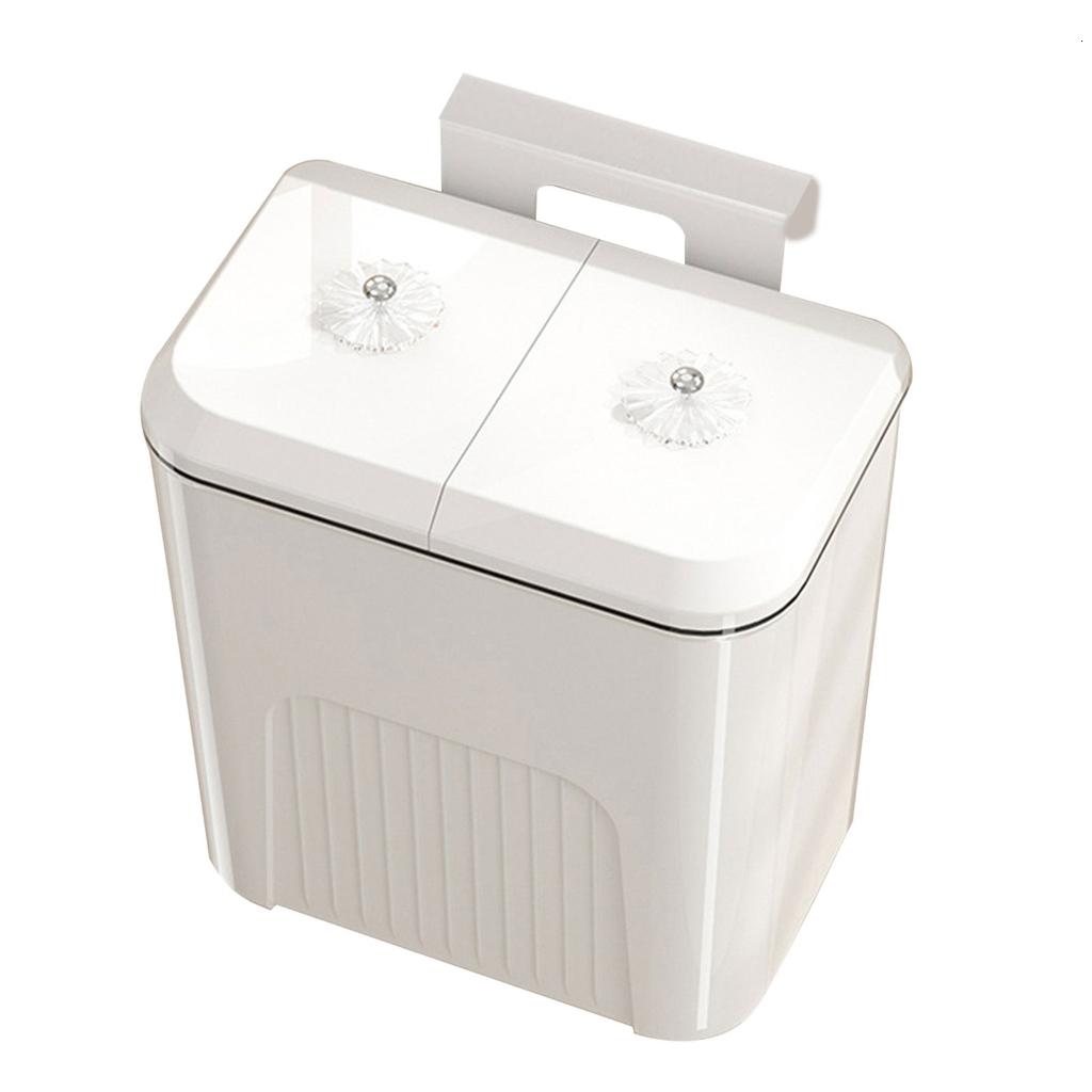 HONCLL Practical Waste Container Trash Can with 2 Lid for Kitchen ...