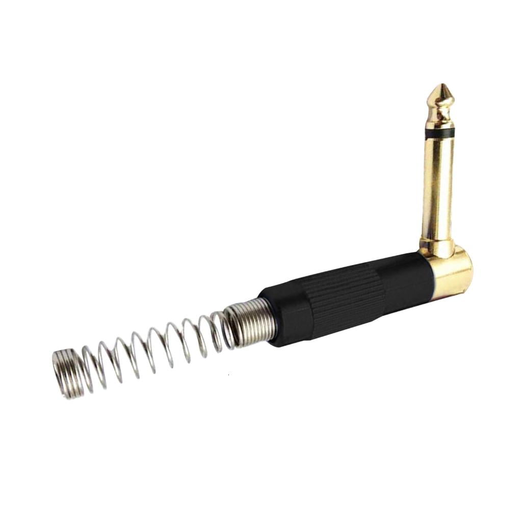 HONCLL Professional 6.35mm Right Angle Mono AUX Plug 90 Degree Elbow ...