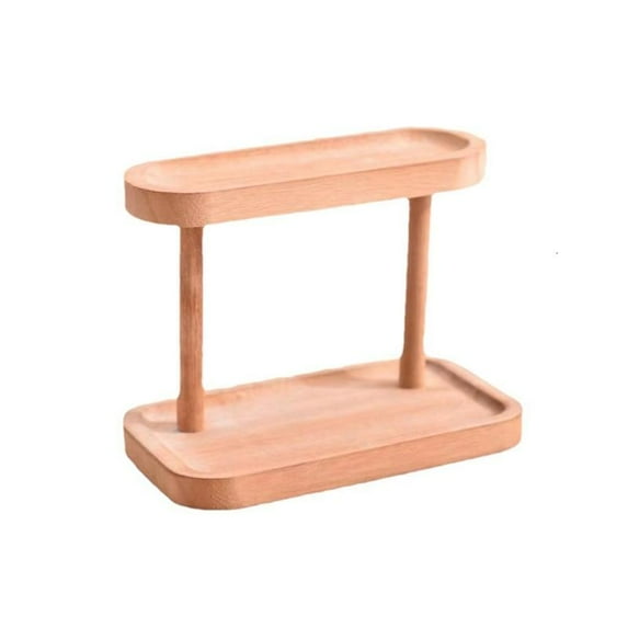 HONCLL Wood Key Holder for Hallways 2-Tiers Desktop Organizer Shelf ...