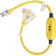 HONDERSON 3 FT GFCI Lighted Outdoor Extension Cord with 3 Power Outlets ...