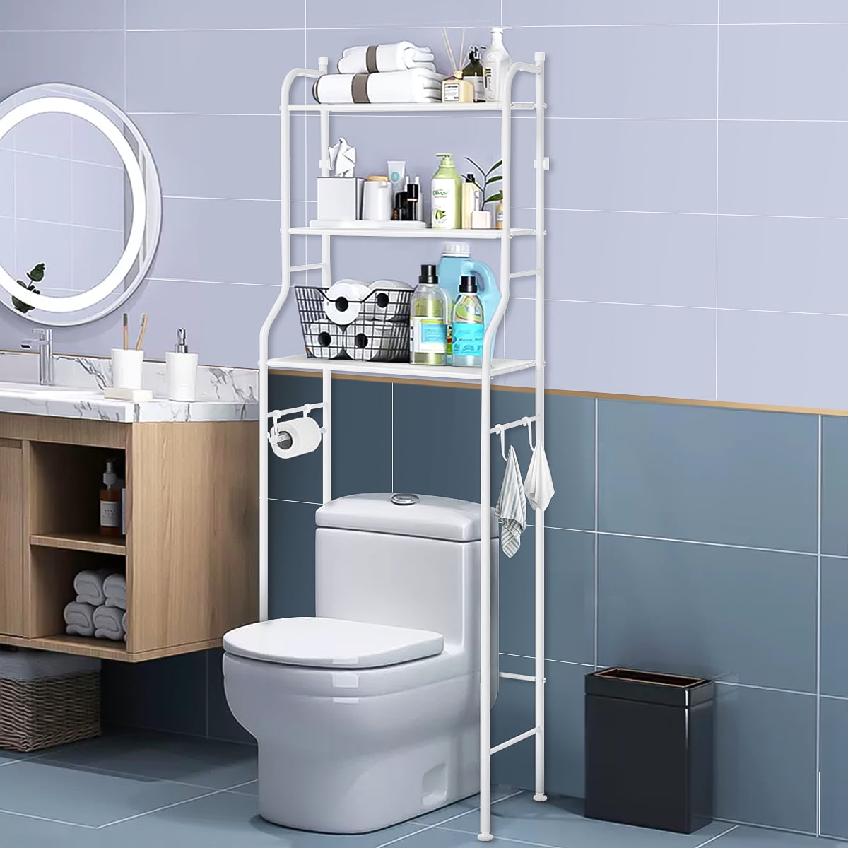 "HONEIER 3-Tier Over The Toilet Storage, Bathroom Organizer, Space ...