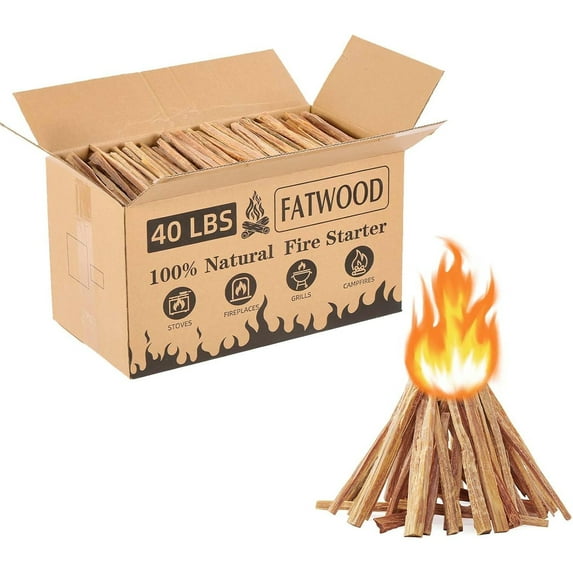 HONEY HOME 40lb Fatwood Fire Starter Sticks, Natural Fire Starters for Grill, Campfire, Wood ...