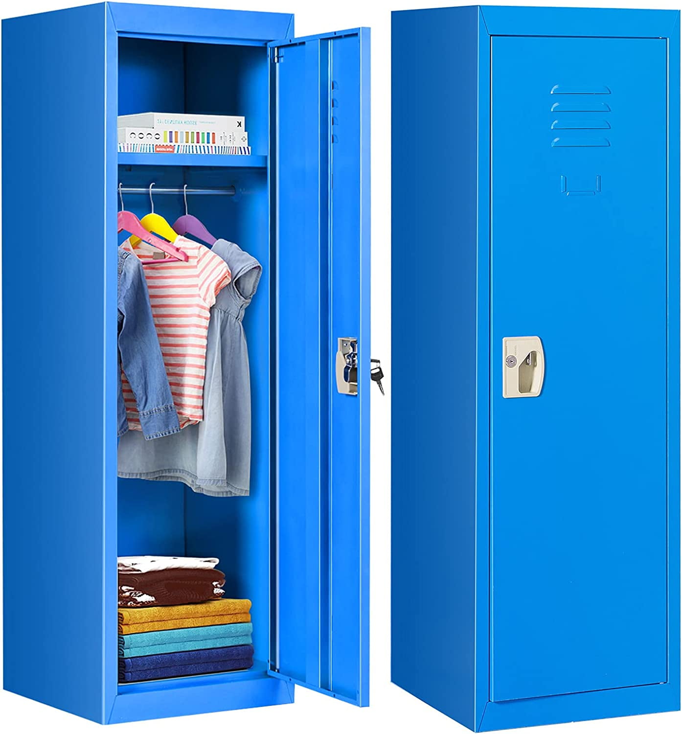 HONEY JOY Lockers for Kids Bedroom, Toddler Metal Locker Storage ...