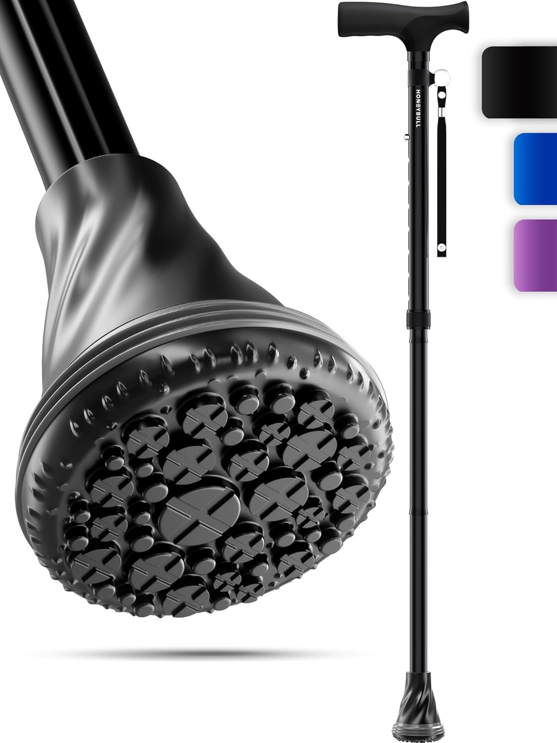 HoneyBull Walking Cane with Air Cushion - Foldable, Adjustable Walking ...