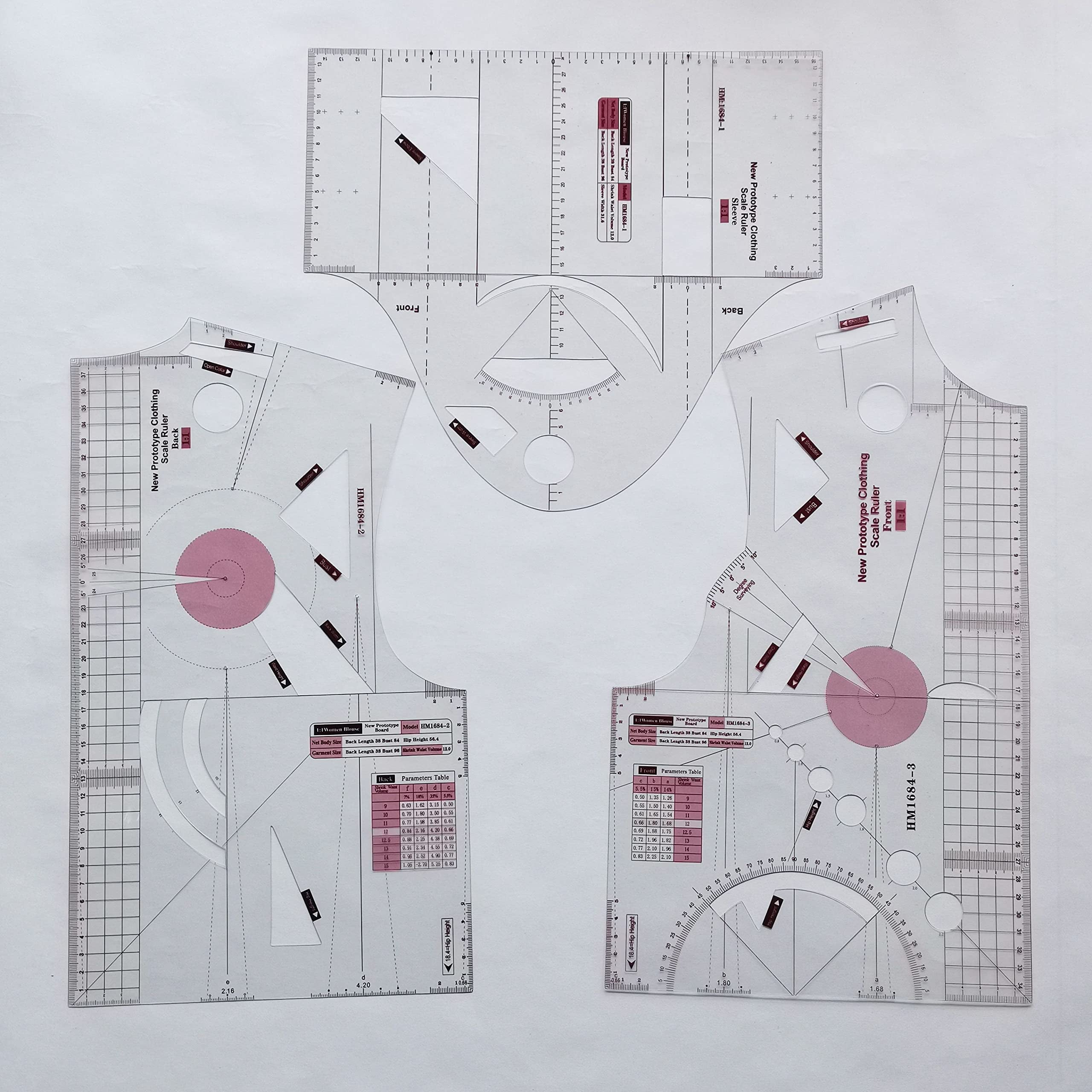 HONEYSEW 1:1 Fashion Design Ruler for Women Blouse Cloth Design School ...