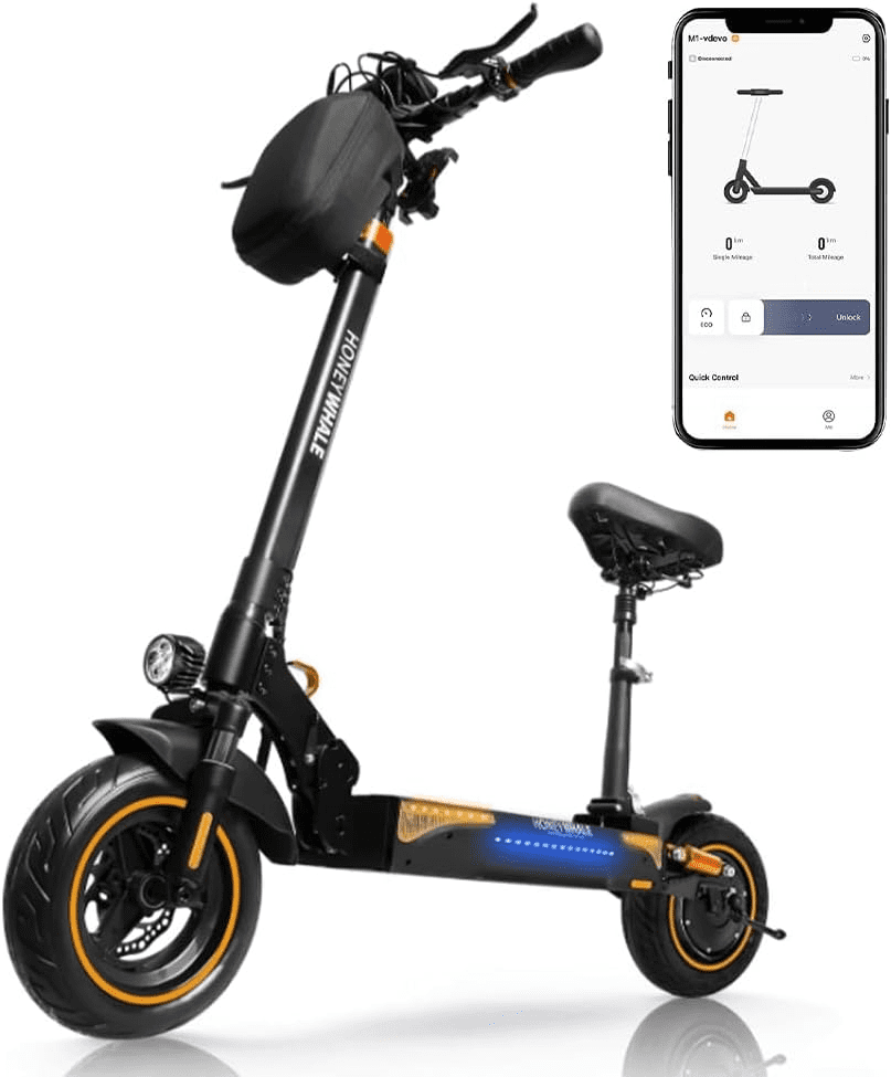 HONEYWHALE T4-A Electric Scooter with Seat, 750W Motor, 28 MPH Top ...