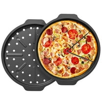 Chef Pomodoro Pizza Baking Set with 3 Pizza Pans and Pizza Rack, Non ...