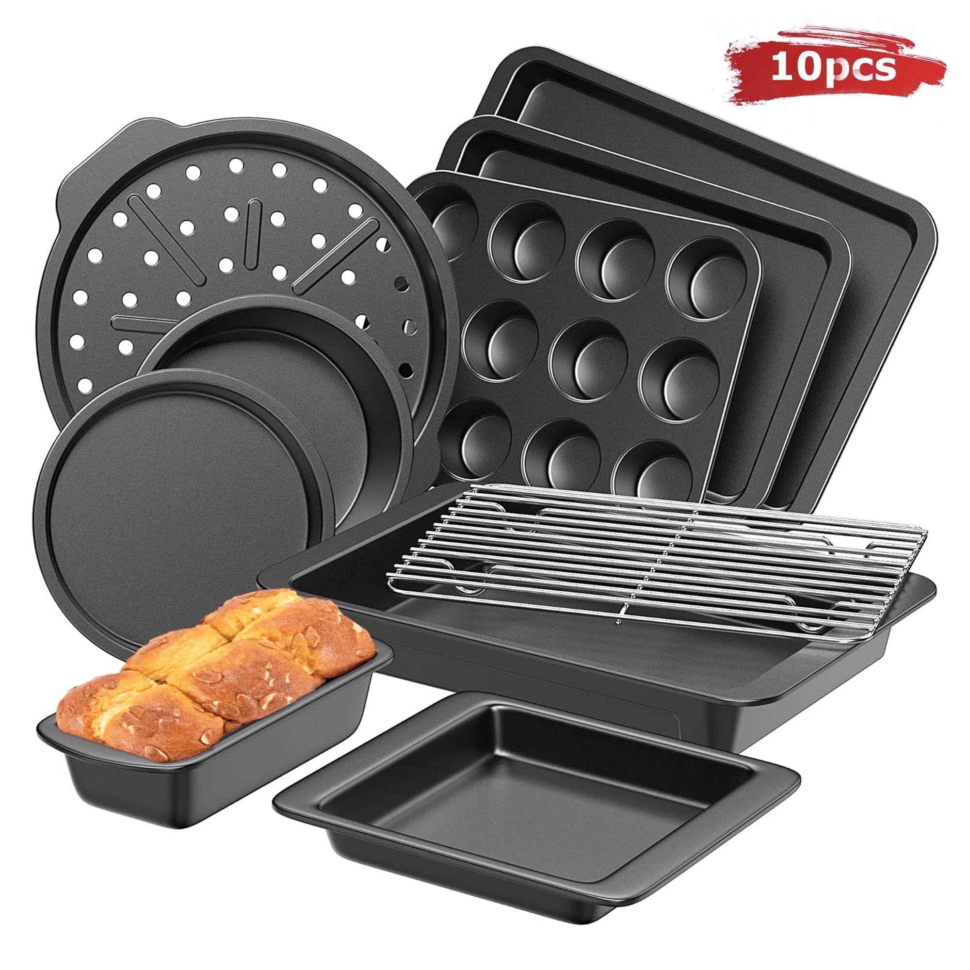 Free Shipping! HONGBAKE Bakeware Sets Nonstick Oven Pan Cake Pans Loaf ...