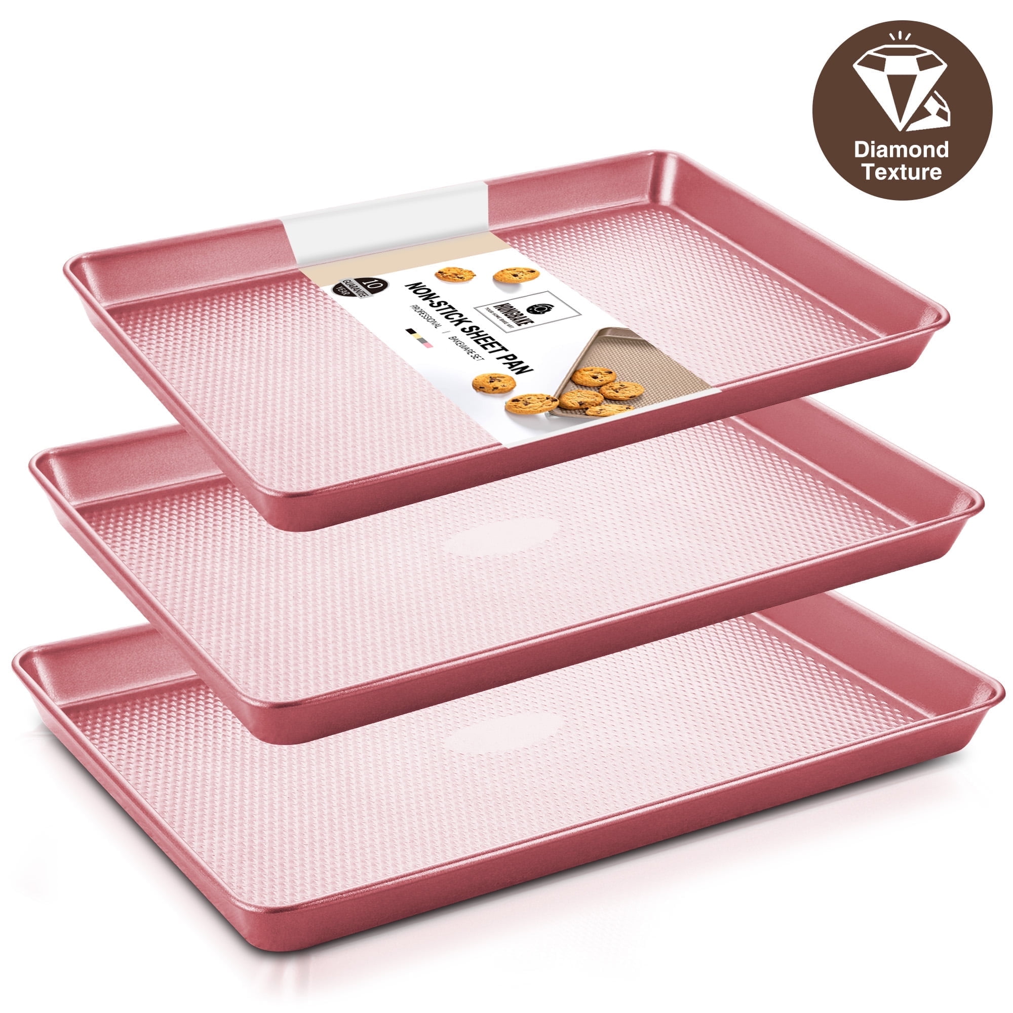 HONGBAKE Cookie Sheets Nonstick Sets, Baking Pan, Cookie Sheets for ...