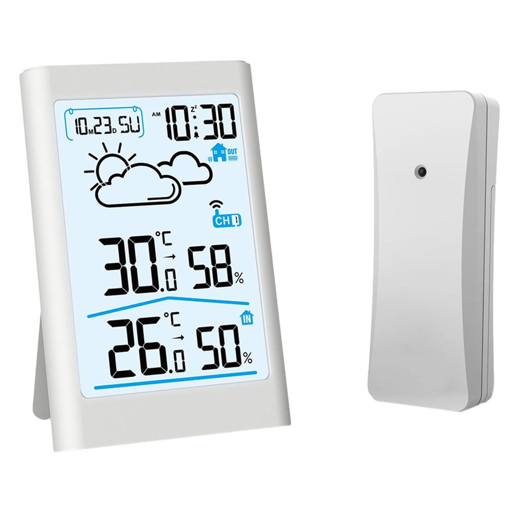 HONGDI Digital Wireless Weather Station Indoor Outdoor Thermometer ...