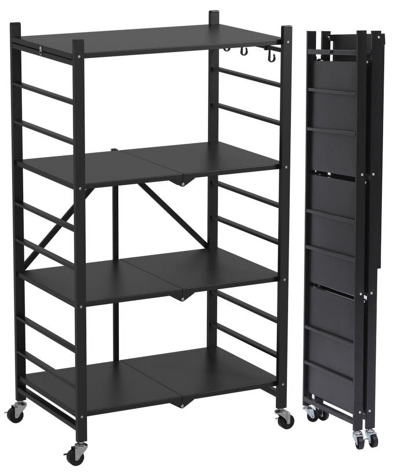 Free Shipping! TBKLEY 4 Tier Foldable Storage Shelves, Metal Shelving ...